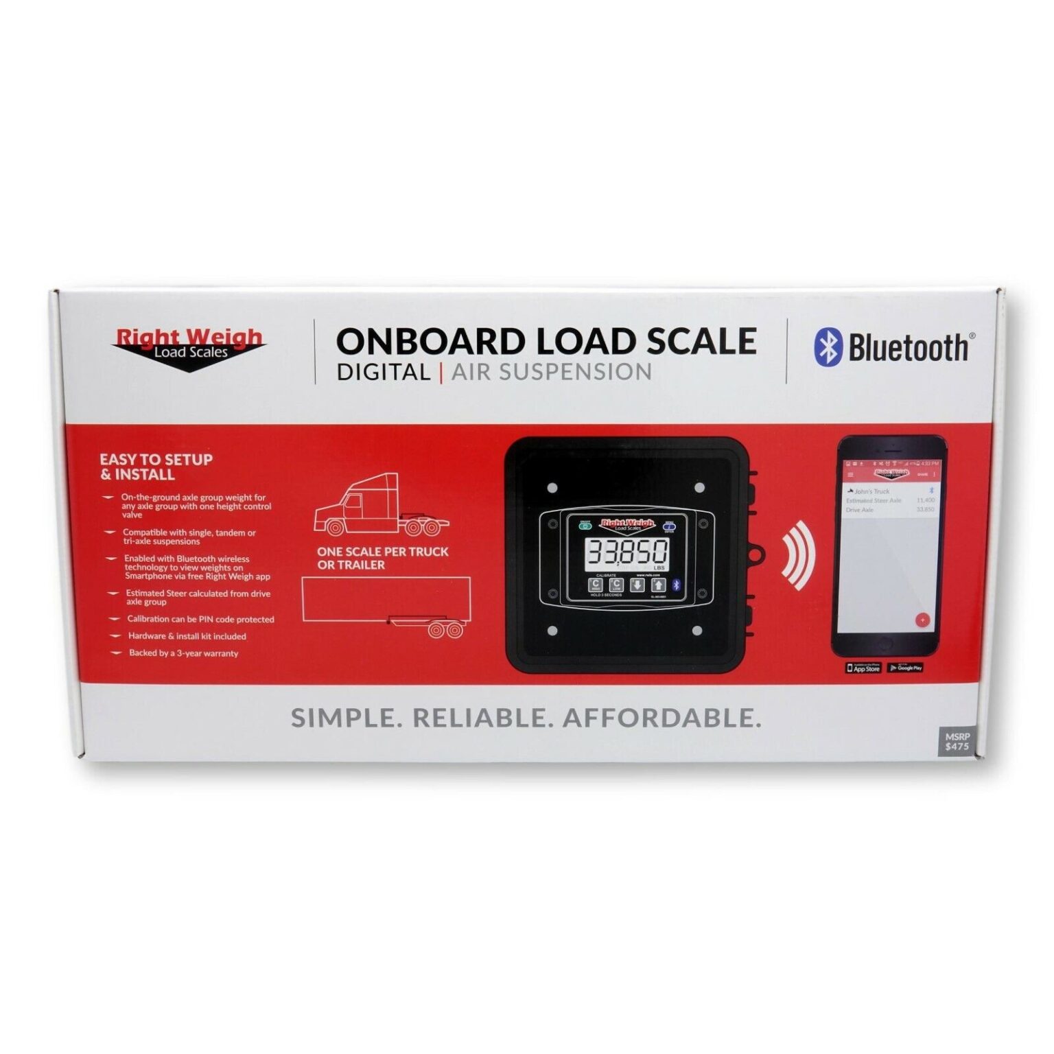 Bluetooth™ Enabled Right Weigh 201-EBT-01 Exterior Digital Load Scale ...